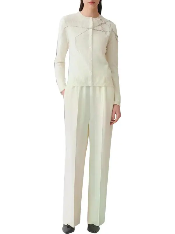 Fabiana Filippi Platinum Crystal-embellished Cardigan - Neutrals