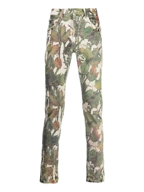 PURPLE BRAND Camouflage Print Denim Jeans - Multicolour