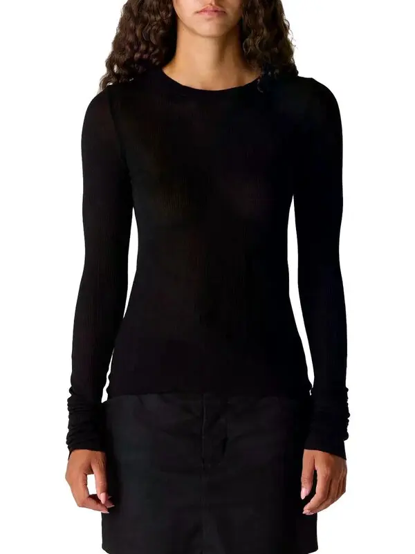 Rick Owens Ribbed Long-sleeve T-shirt - Black