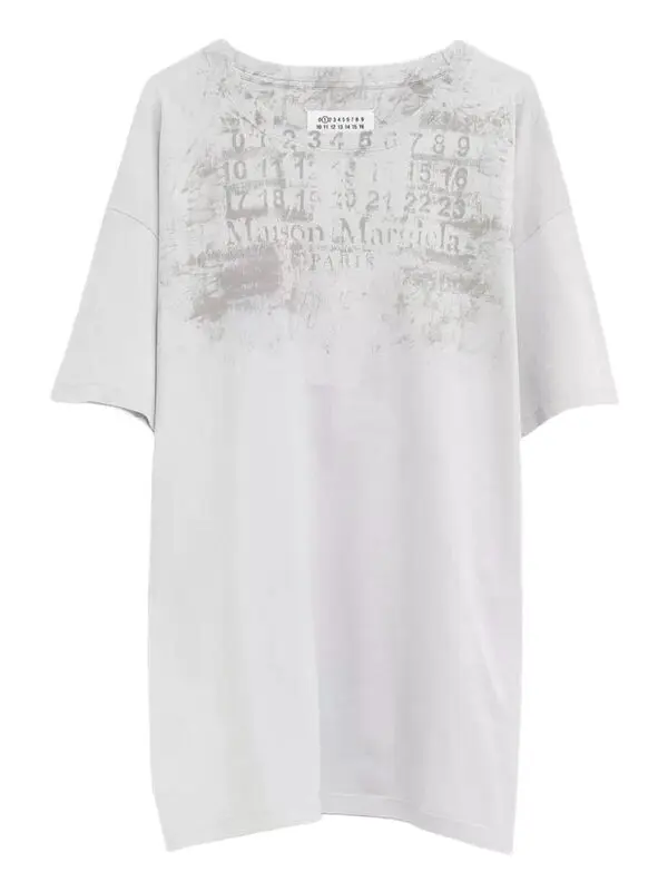 MAISON MARGIELA Logo-print Drop-shoulder T-shirt - Grey