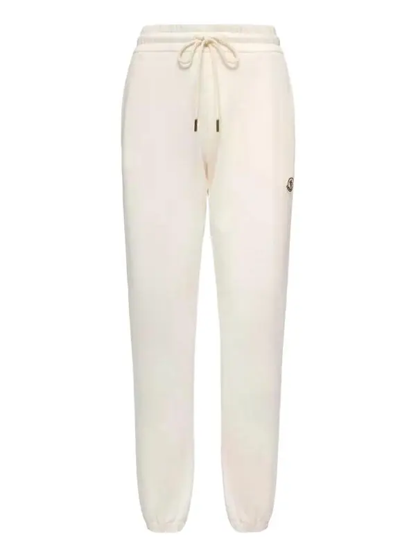 Moncler Drawstring Waist Logo Patch Track Pants - Neutrals
