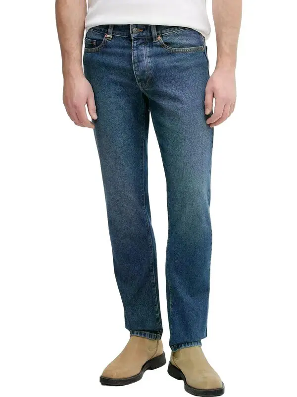 BENETTON Logo Patch Straight-leg Jeans - Blue