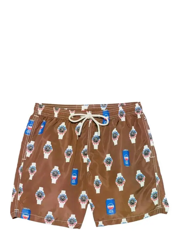 MC2 SAINT BARTH Printed Swim Shorts - Brown