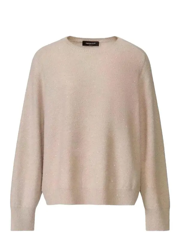 Fabiana Filippi Sequin Embellished Crew Neck Sweater - Neutrals