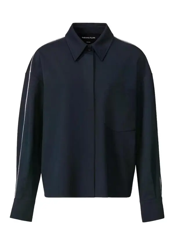 Fabiana Filippi Embellished Drop Shoulder Jacket - Blue
