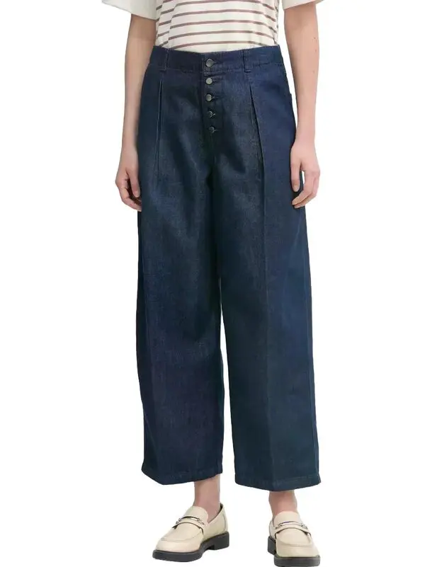BENETTON Button-front Wide-leg Jeans - Blue