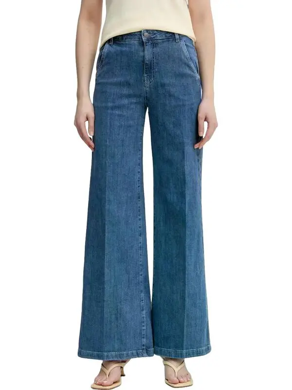 BENETTON Wide-leg Pressed-crease Jeans - Blue