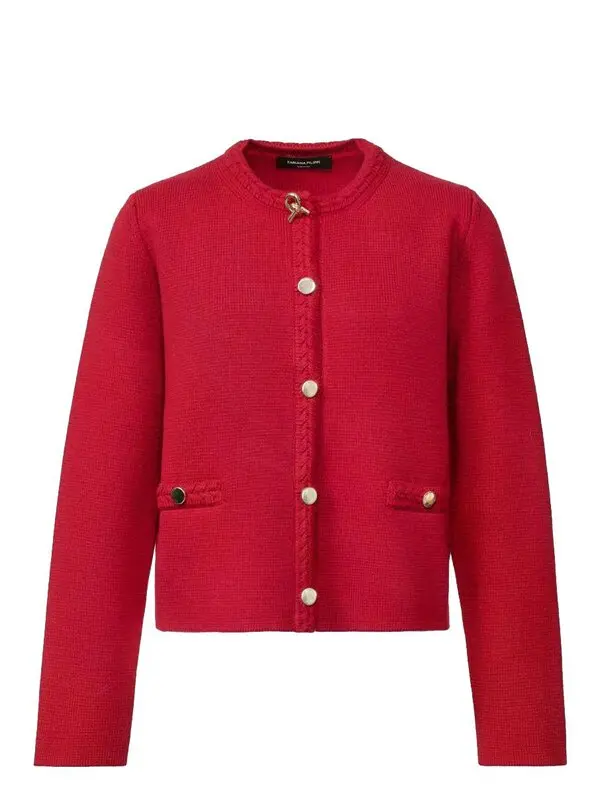 Fabiana Filippi Braided-trim Button-up Jacket - Red
