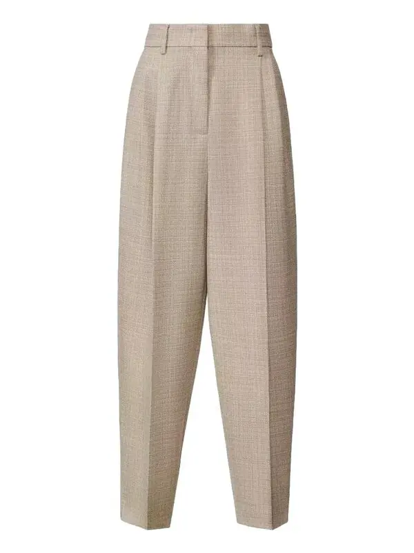 Fabiana Filippi Pleated Check Pattern Trousers - Neutrals