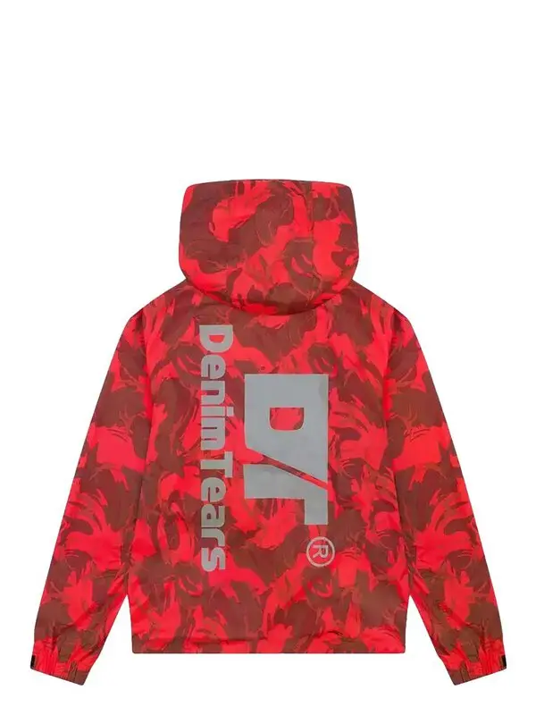 DENIM TEARS All-over Print Hooded Jacket - Red