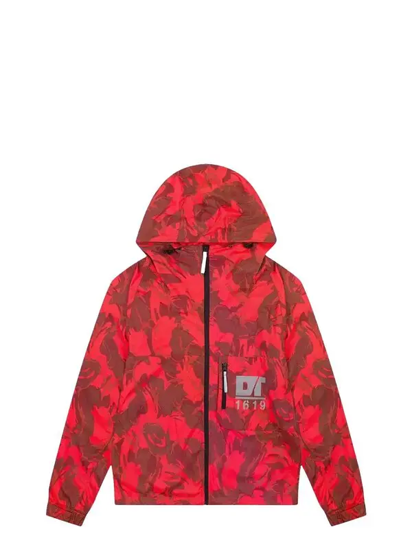 DENIM TEARS All-over Print Hooded Jacket - Red