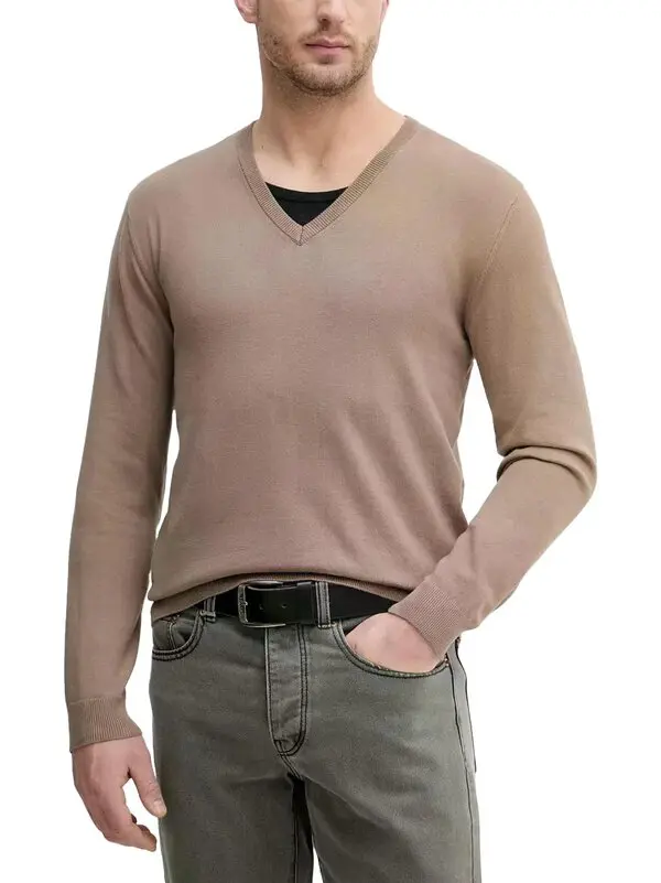 BENETTON V-neck Knit Sweater - Neutrals