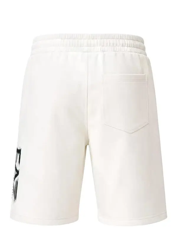 EA7 Logo-print Cotton Shorts - Neutrals