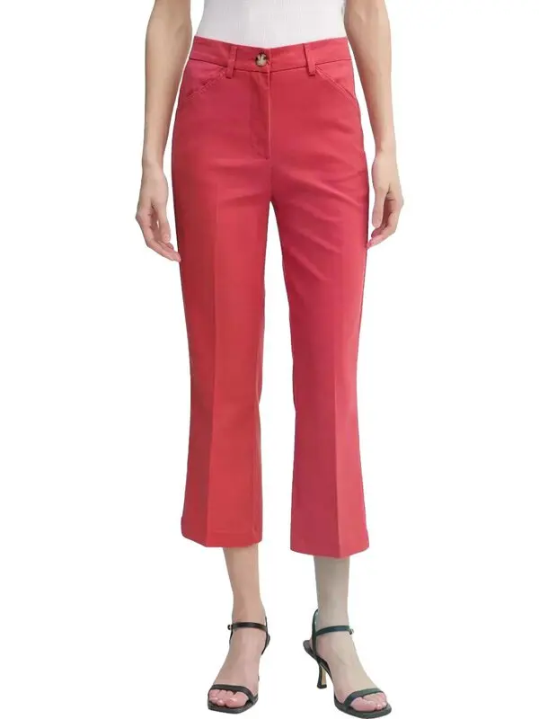 BENETTON Welt-pocket Cropped Trousers - Red