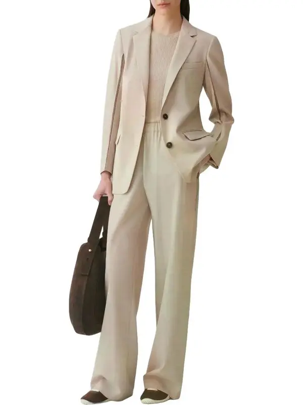 Fabiana Filippi Slub Texture Elasticated Waist Track Pants - Neutrals