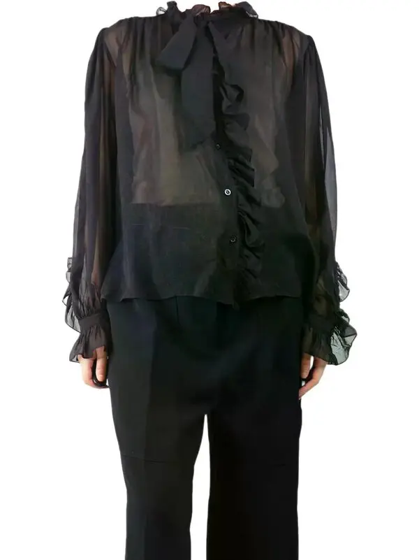 FRAME Ruffled Leopard-print Blouse - Brown