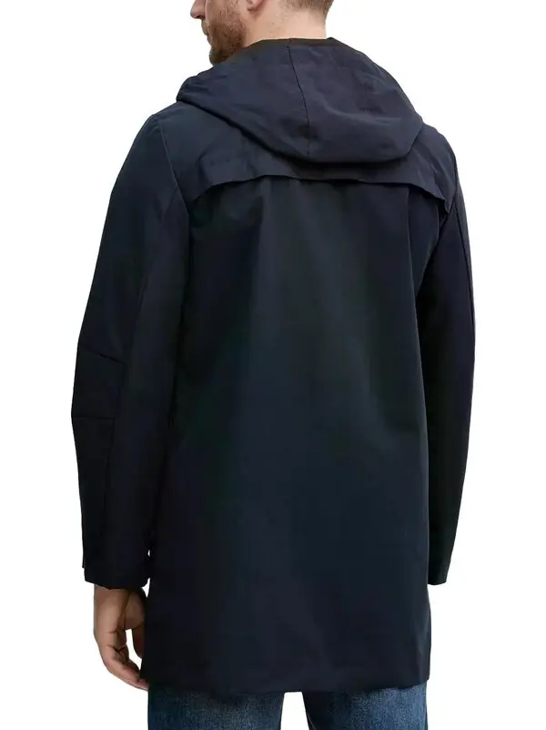 BENETTON Zip-up Hooded Jacket With Drawstring And Press-stud Pockets - Blue