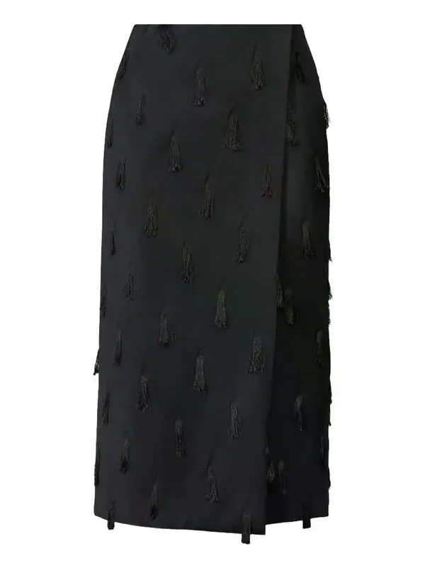 Fabiana Filippi Tasseled Wrap Midi Skirt - Black