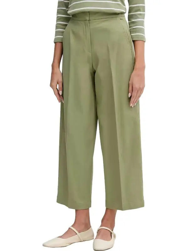 BENETTON Pressed-crease Wide-leg Trousers - Green