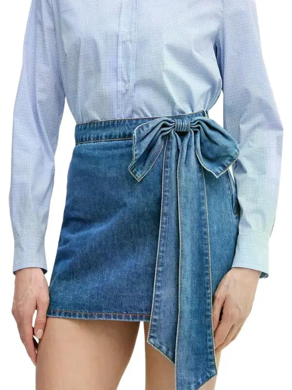 GAUDI Denim Mini Skirt With Bow Detail - Blue
