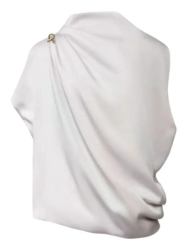 Fabiana Filippi Draped Knot Embellished High Neck Top - Pink