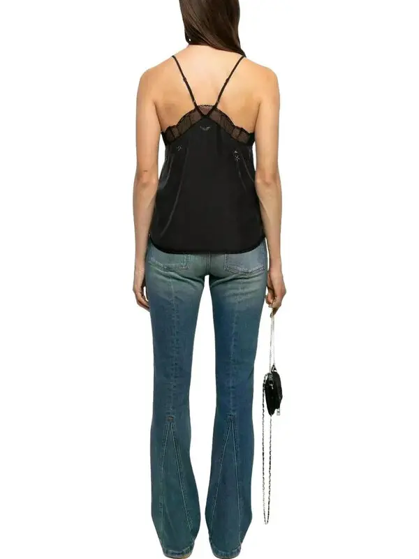 Zadig&Voltaire Christy Silk Embellished Paisley Camisole - Black