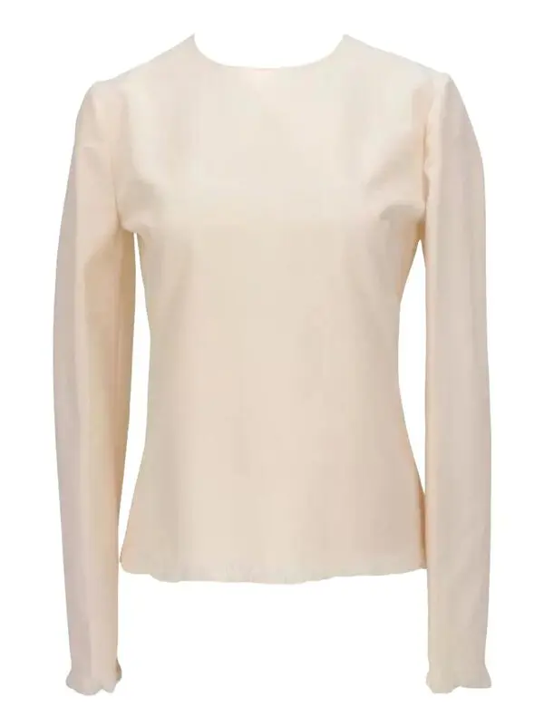 TOM FORD Frayed-edge Long-sleeve Top - Neutrals