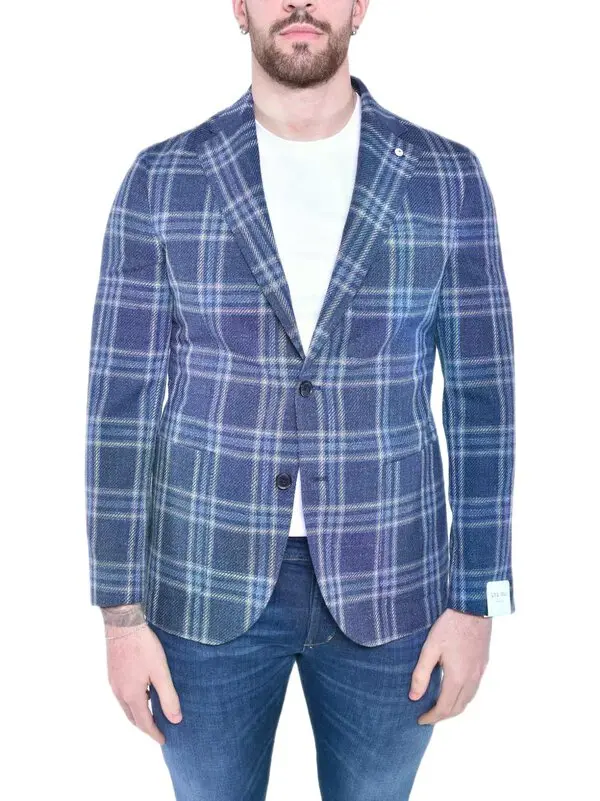 L.B.M. 1911 Prince Of Wales Single-breasted Jacket - Blue