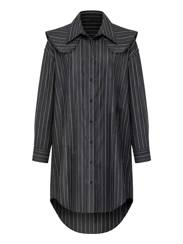 Y/project Striped Pinstripe Shirt Maxi Dress - Grey