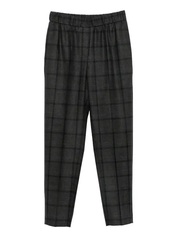 Peserico Check-pattern Trousers - Grey