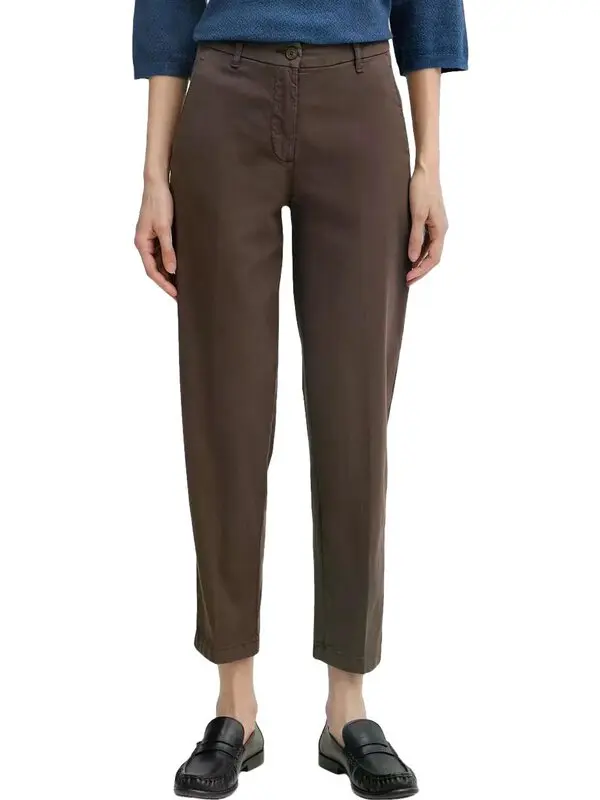 BENETTON Cropped Tapered Trousers - Brown