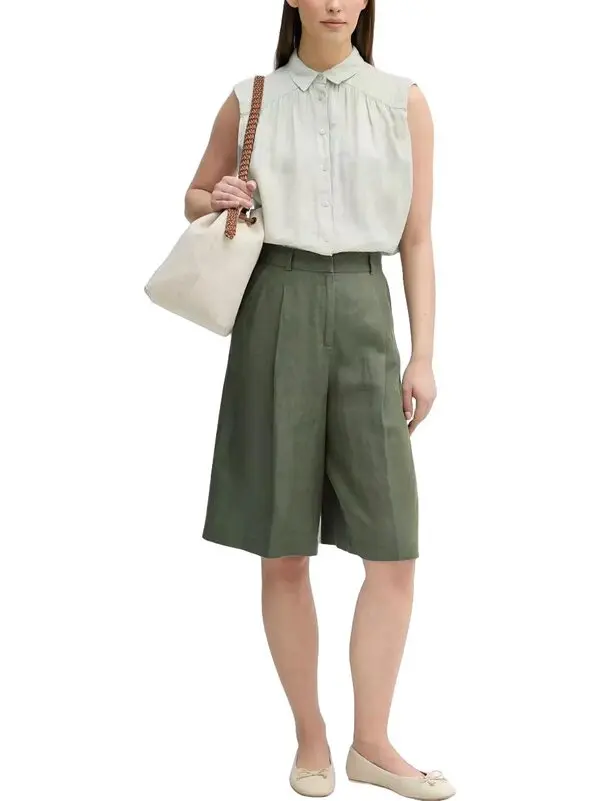 BENETTON Sleeveless Gathered Shirt - Green