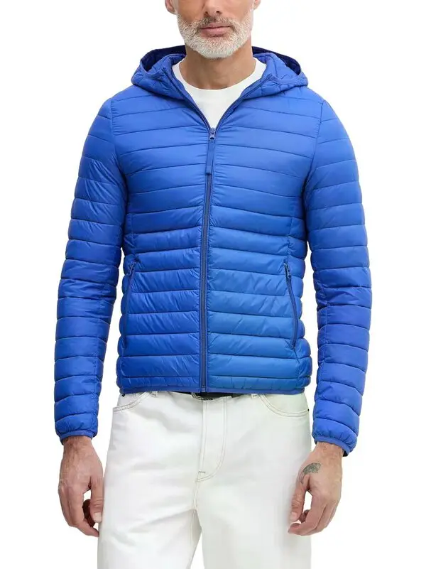 BENETTON Quilted Hooded Jacket - Blue