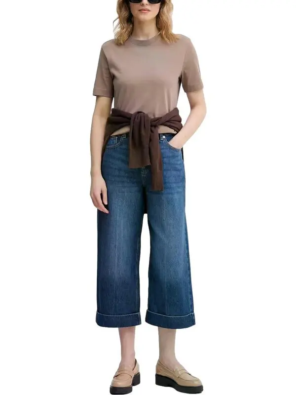 BENETTON Faded Turn-up Jeans - Blue