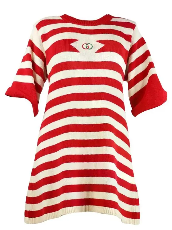 Gucci Mini Garden Striped Dress - Red
