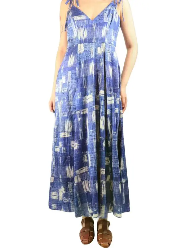 WIGGY KIT Ekberg Abstract Print Maxi Dress - Blue