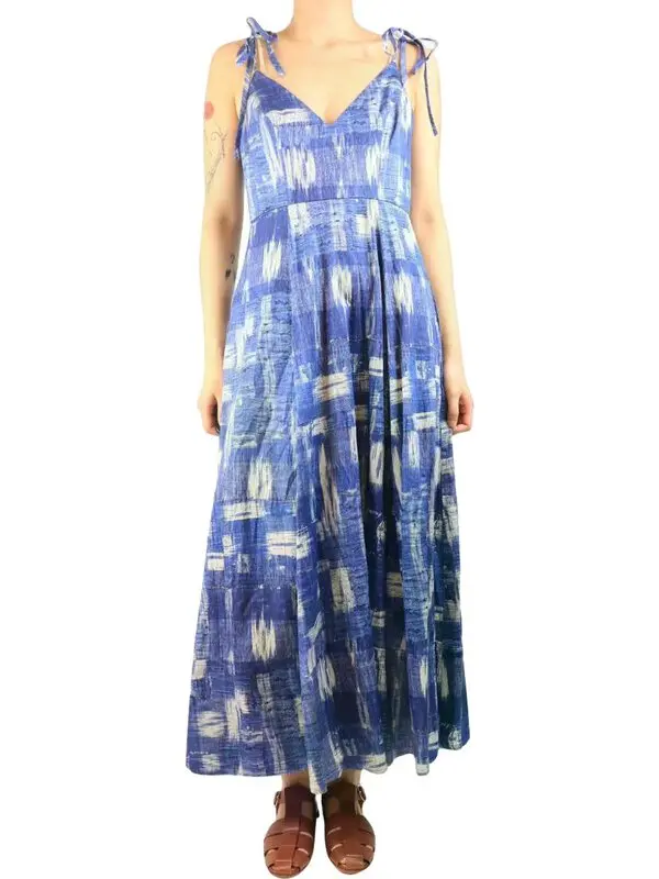 WIGGY KIT Ekberg Abstract Print Maxi Dress - Blue
