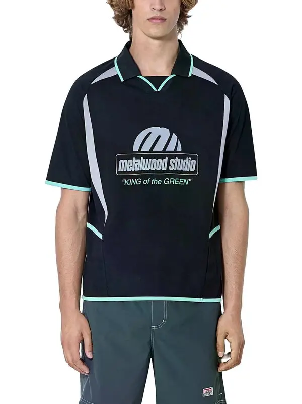 METALWOOD STUDIO Piping Logo-motif Polo Shirt - Black