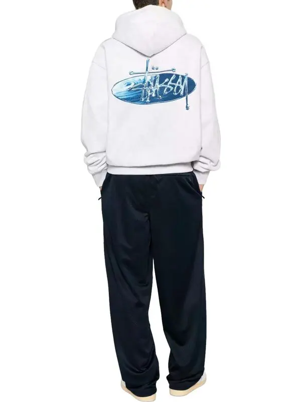 StÜssy Logo-print Drawstring Hoodie - Grey