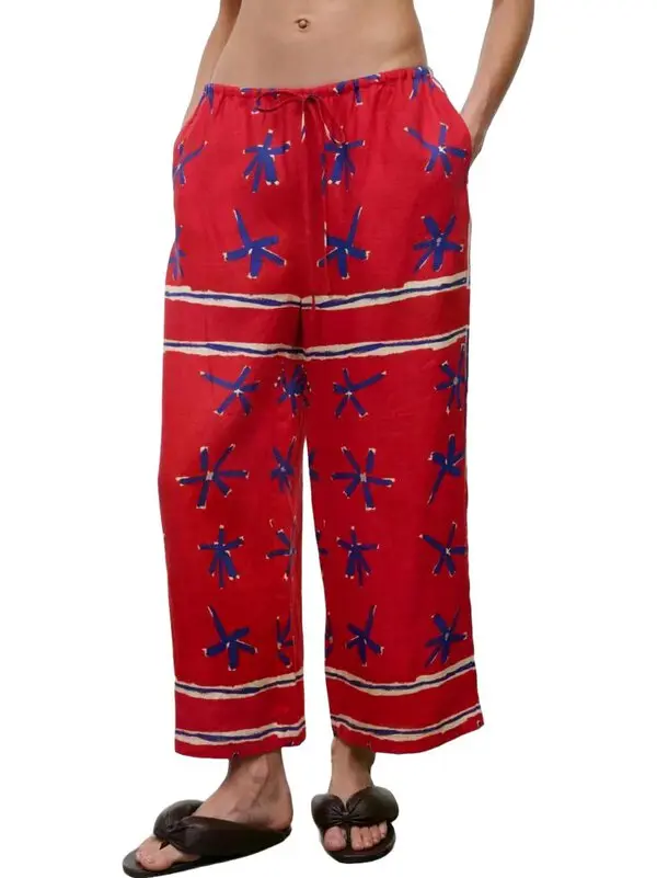 Staud Mateo Cropped Trousers - Red