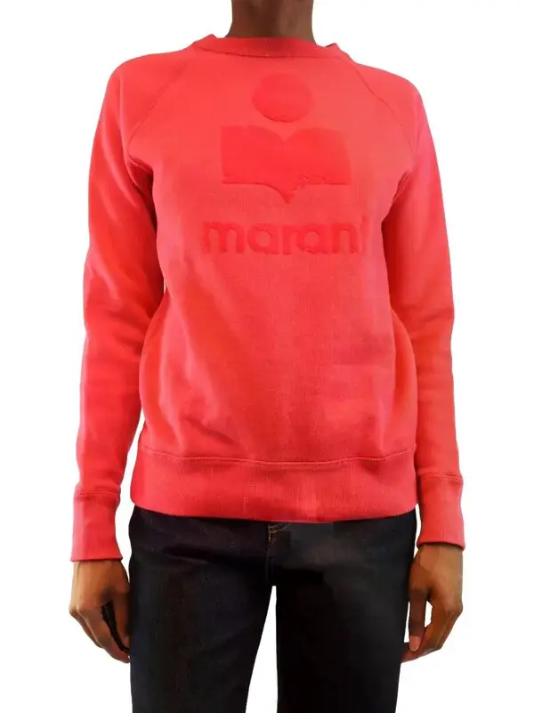 MARANT ETOILE Logo Velour Sweater - Red