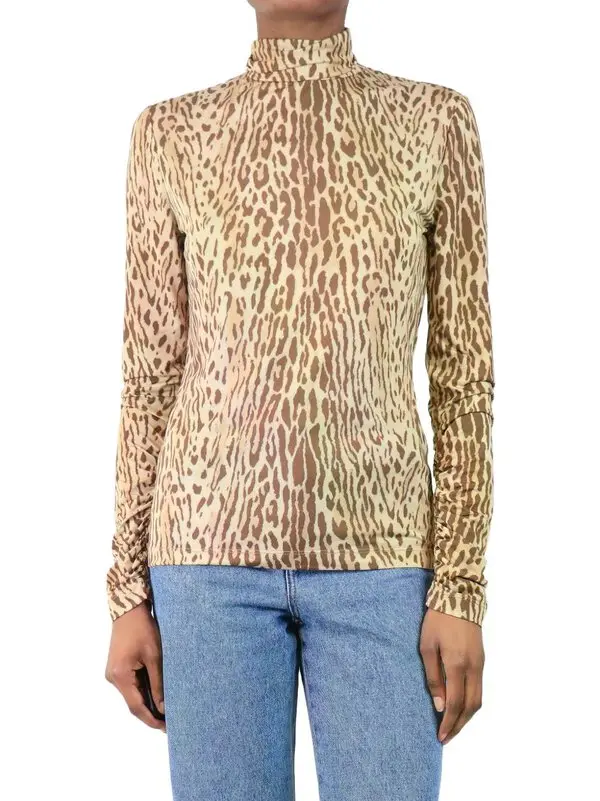 Zimmermann Leopard-print High-neck Top - Neutrals