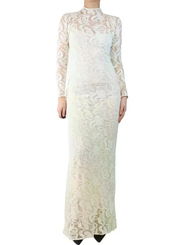CARLA ZAMPATTI Lace Detail Maxi Dress - Neutrals