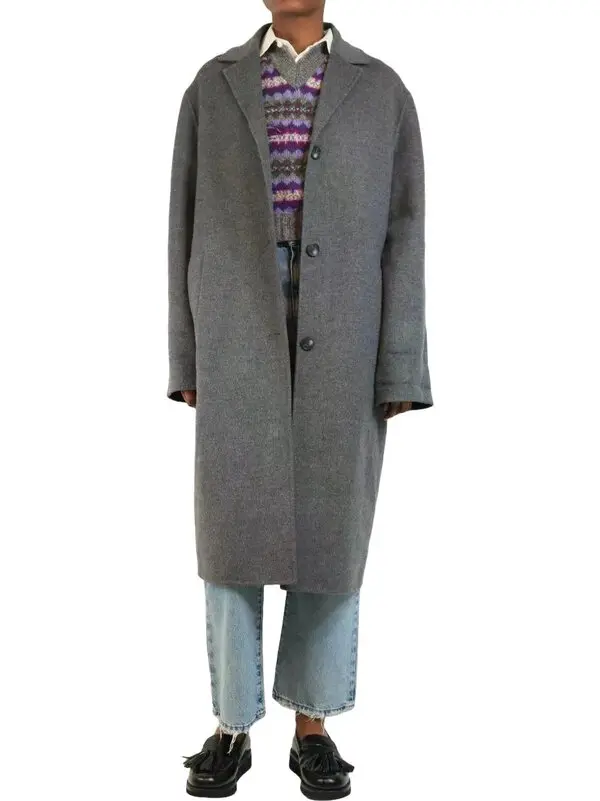 JOSEPH Single-breasted Cashmere Coat - Grey