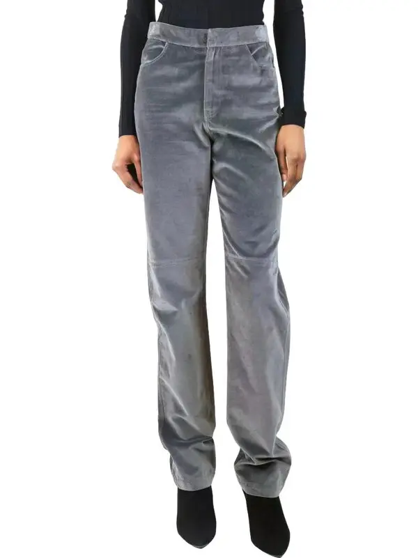 WRONG GENERATION Cropped Velvet Trousers - Grey