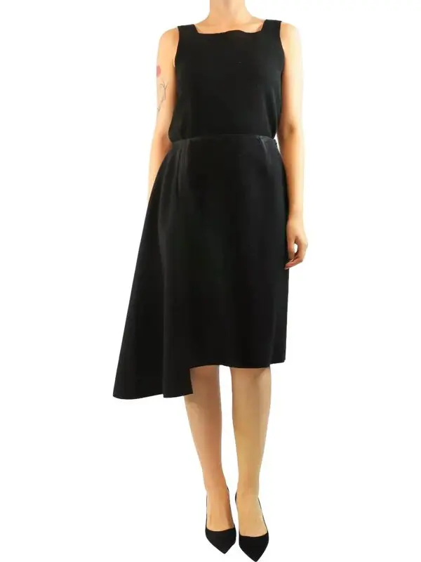 Prada Asymmetric Midi Skirt - Black