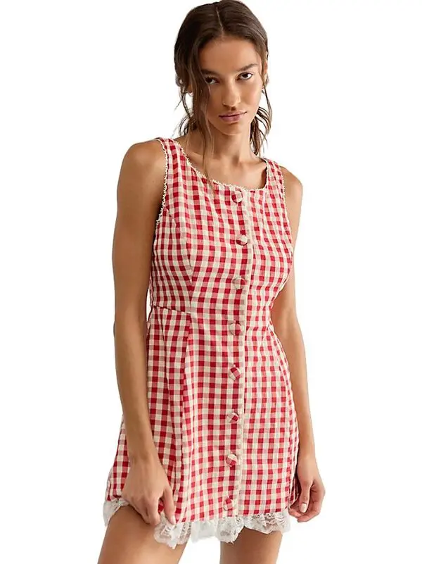 For Love & Lemons Venus Mini Dress - Red Gingham