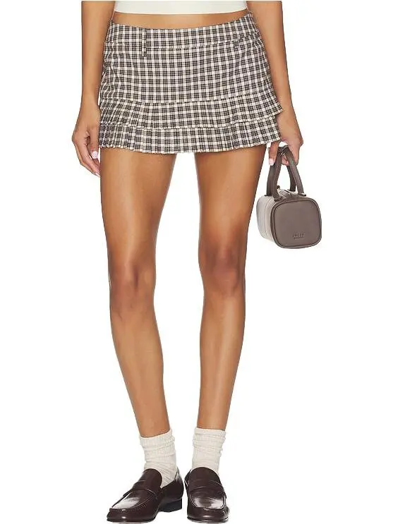 Lioness Double Ruffle Mini Skort In . Also - Chocolate