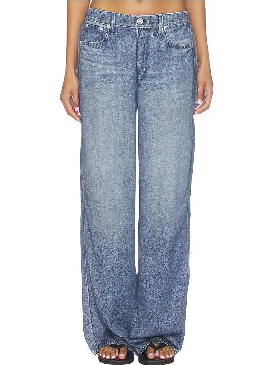 Rag & Bone Miramar Slink Wide Leg Pull On Jeans - Blue