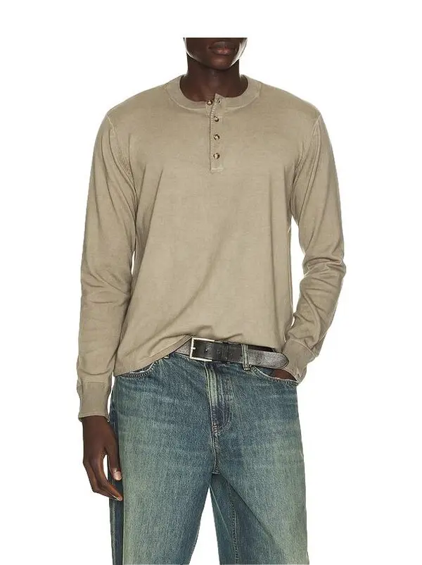 Rag & Bone Washed Supima Henley In . Also - Grey